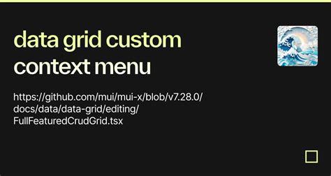 Data Grid Custom Context Menu Codesandbox