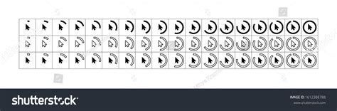 Vektor Stok Cursor Loading Animation Sprite Sheets Outline Tanpa