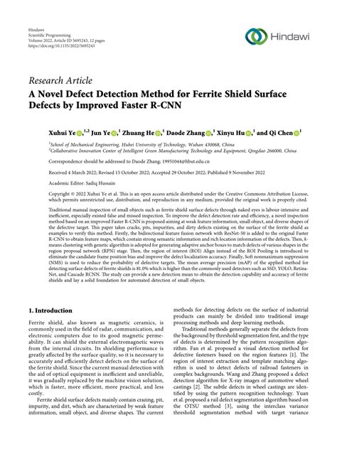 pdf a novel defect detection method for ferrite shield surface