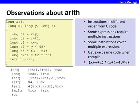 Machine Level Programming Iii Arithmetic Comp 21000 Introduction To