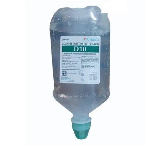 Isotonic D10 Dextrose Injection Packaging Size 500 Ml At ₹ 18 Bottle