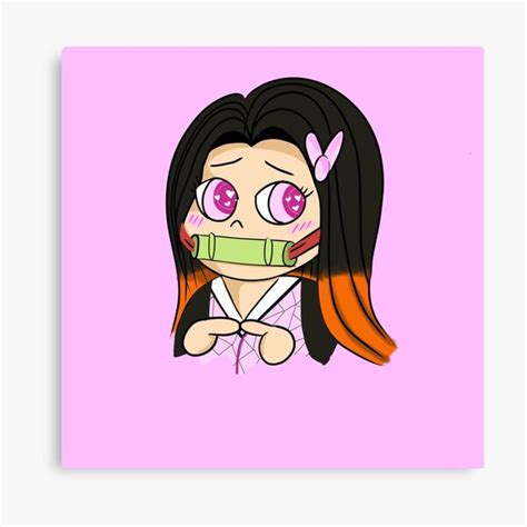 Nezuko Uwu Canvas Print By Arcadeturtle Redbubble