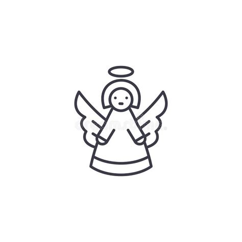 Angel Linear Icon Concept Angel Line Vector Sign Symbol Illustration
