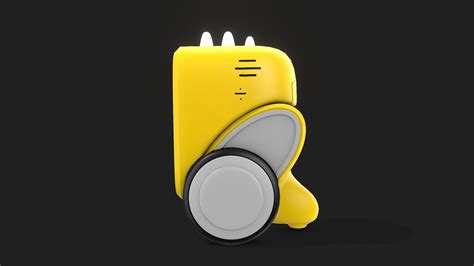 3d Yellow Small Cute Robot Toy Model Turbosquid 2133869