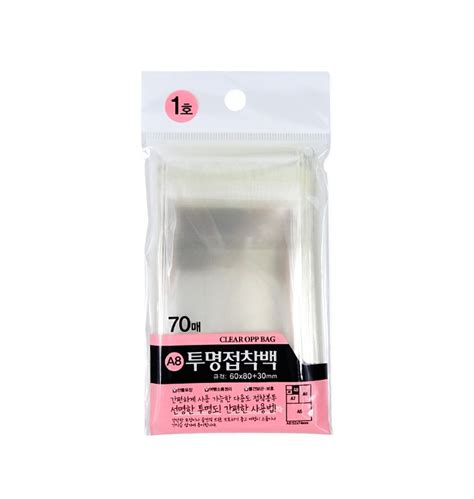 투명접착백 1호60x8030mm 70매 투명접착백 투명비닐 접착비닐 포장비닐 선물 비닐봉투 티몬