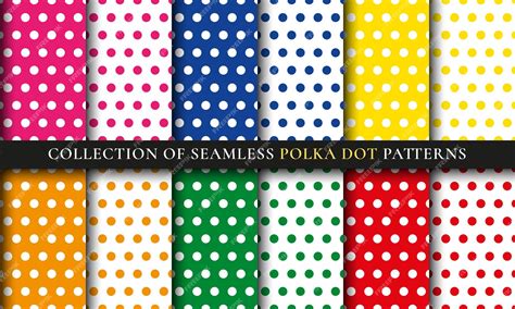 Premium Vector Colorful Polka Dot Seamless Pattern Set Abstract Background Collection