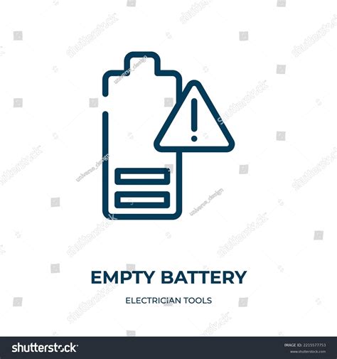 Empty Battery Icon Linear Vector Illustration Stock Vector Royalty Free 2215577753 Shutterstock