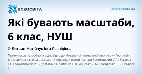 Які бувають масштаби 6 клас НУШ Презентація Географія