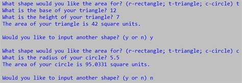 Solved Write A C Program To Output The Area Of A Chegg