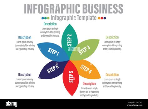 infographic template with numbers 6 option can be used for workflow