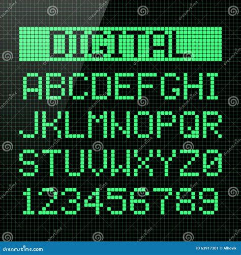 Led Digital Font Based On Dot Matrix Technology Cartoon Vector CartoonDealer Com 88758159