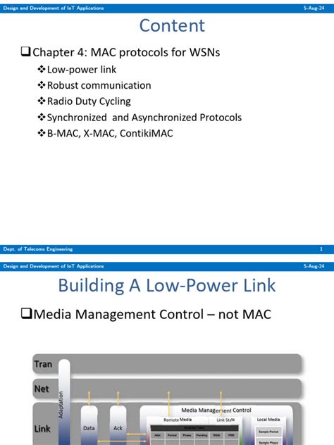 Ch04 Mac Protocols In Wsns Pdf Telecommunications Cellular Network