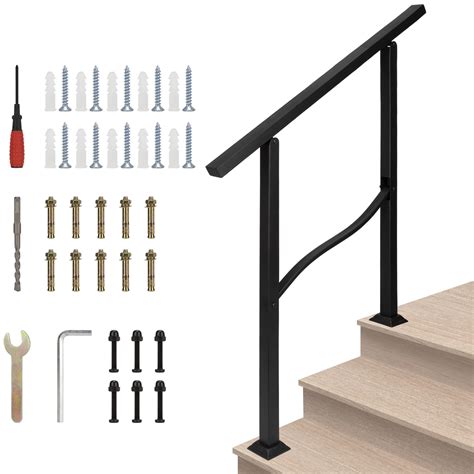 Handrails For Outdoor Steps Outdoor Stair Railing Fits 2 To 3 Step