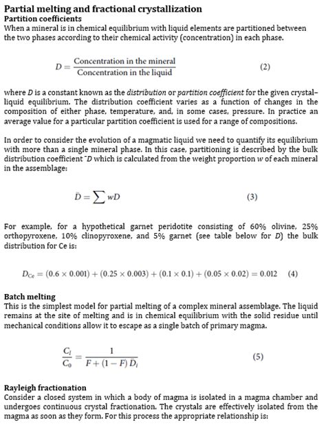 Solved Trace Element Melting And Crystallization Models Part1 Course Hero