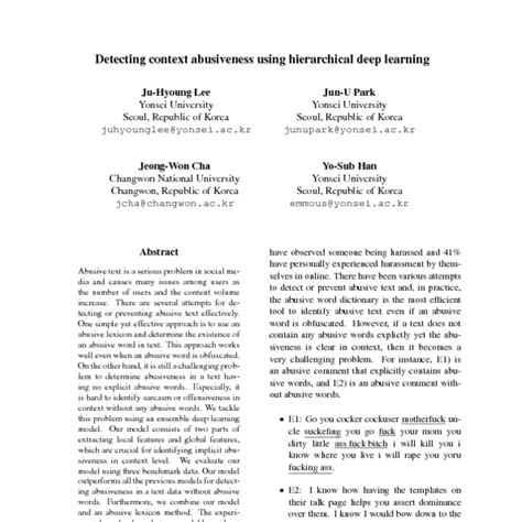Detecting Context Abusiveness Using Hierarchical Deep Learning Acl