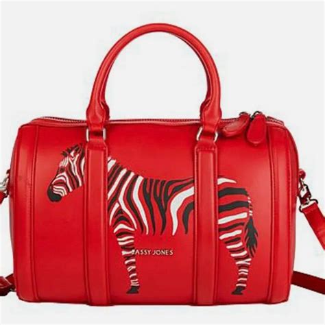 Sassy Jones Red Dottie Zebra Print Crossbody Satchel New Price