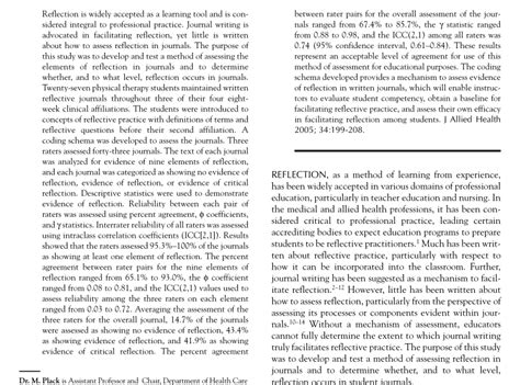 Esse For All Driscoll Model Of Reflection Example Essay