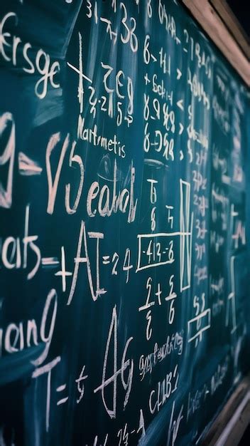 Blackboard With Math Calculation Premium Ai Generated Image