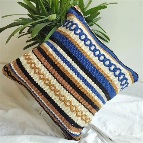 Crosia Work Hand Woven Royal Blue Cushion Cover Size X Inches At Rs Piece In Meerut