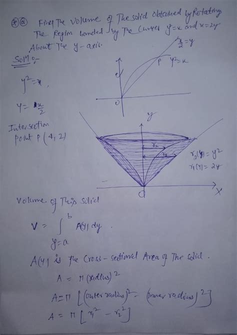 a using disks or washers find the volume of the solid obtained by