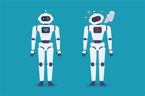 conjunto de choque roto error robot y normal robot 47749263 vector en