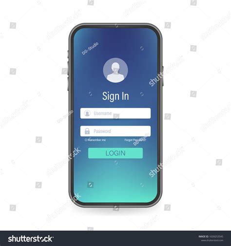 Clean Mobile Ui Design Concept Login Stock Vector Royalty Free 1639253545 Shutterstock