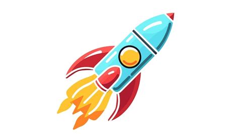 Nave espacial de foguete de desenho animado decola ilustração vetorial