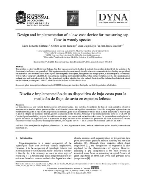 pdf design and implementation of a low cost device for measuring sap
