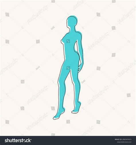 Front View Human Body Silhouette Adult Stock Vector Royalty Free