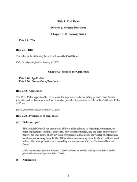 California Civil Rules Of Procedure Title 3 Pdf Costs In