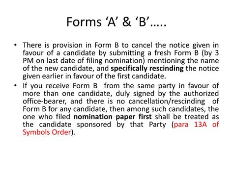 Ppt From Nomination To Symbol Allotment Powerpoint Presentation Free