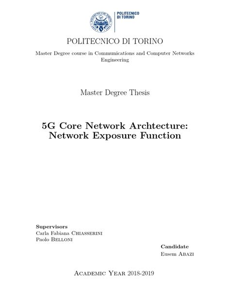5g Core Network Archtecture Nef Exposure Function Tesi Pdf Lte