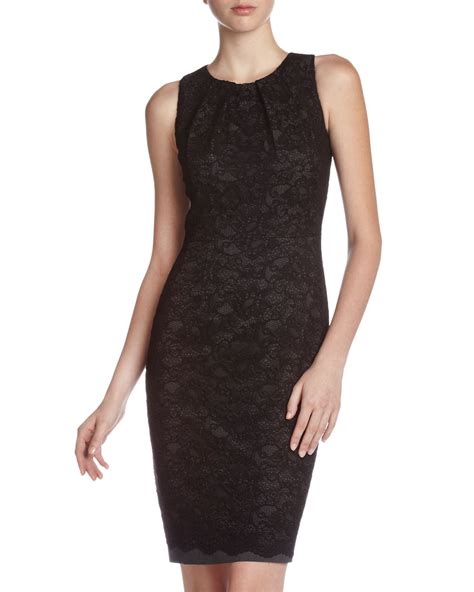 Tahari Lace Sheath Dress In Gray Grey Melan Lyst