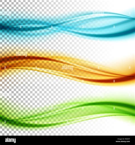 Abstract Smooth Color Wave Vector Set On Transparent Background Stock Vector Image Art Alamy