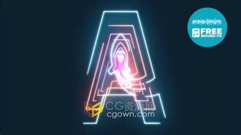 霓虹灯发光标志光线绘制LOGO轮廓动画 AE模板 CG资源网