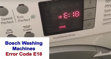 Bosch Washer Error Code E18