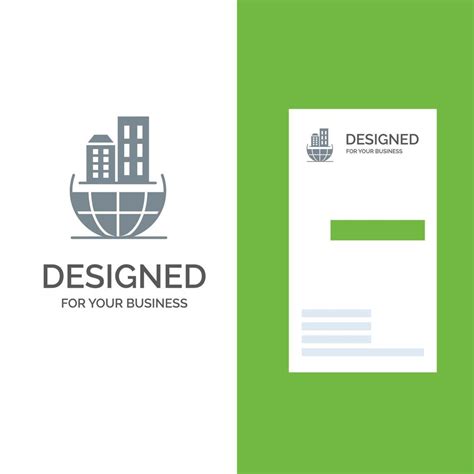 Global Organization Architecture Business Sustainable Grey Logo Design And Business Card