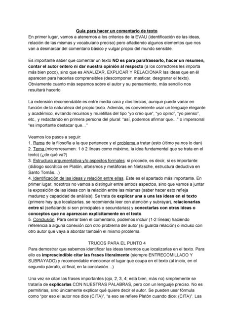 Cómo Resolver los Comentarios de Texto de Filosofía Guía Práctica Paso