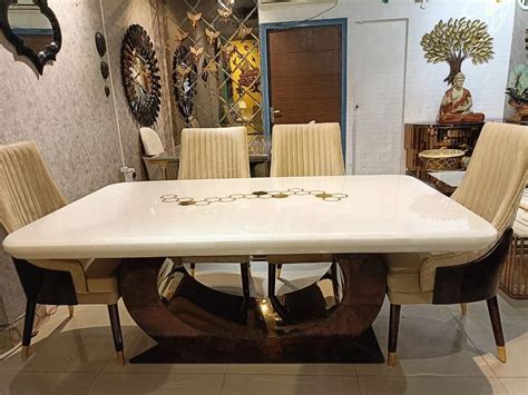 Rectangular Marble Top Dining Table 6 Seater At Rs 130000set In New