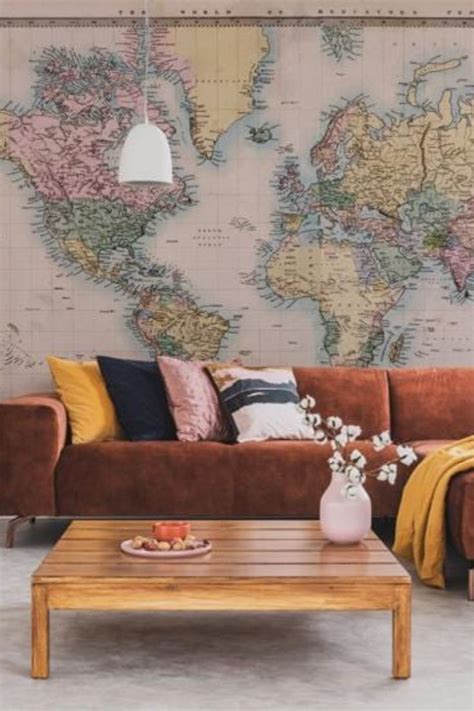 Vintage World Map Mural Wallpaper Ever Wallpaper Uk World Map Mural