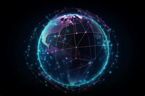 Premium Photo A Digital World Globe With A Digital Display In The Middle