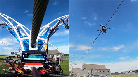 this drone seeks out powerlines docks itself to it to recharge