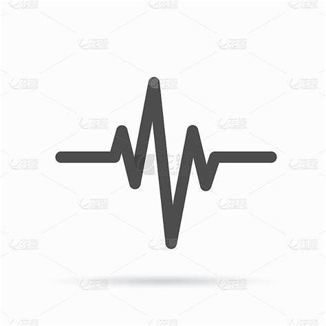 心脏跳动图标线矢量插图