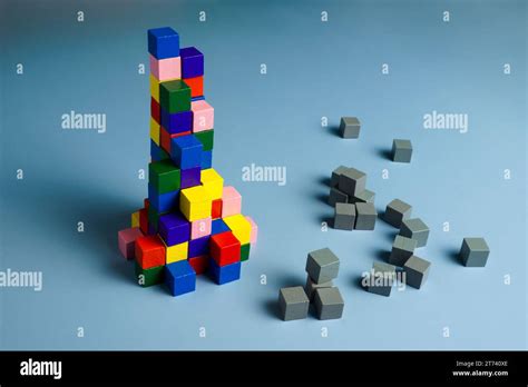 Teamwork Unity And Diversity Gray Cubes And A Pyramid Of Multi
