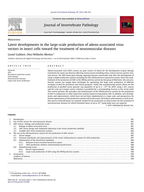 Pdf Latest Developments In The Large Scale Production Of Adeno