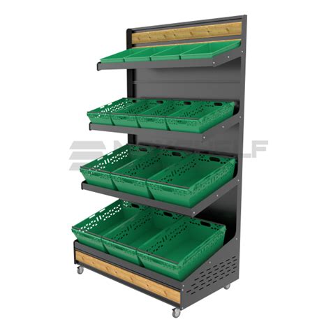 Sls 4 Tier Fruit And Veg Wall Unit On Castors Mr6 4 Maxshelf Retail