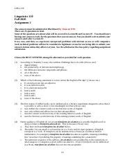 Ling HW Pdf LING Linguistics Fall Assignment The Answers Must Be Submitted At