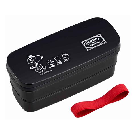 Dショッピング お弁当箱 2段 スヌーピーblack 640ml （ Snoopy 弁当箱 ランチボックス 食洗機対応 レンジ対応 二段