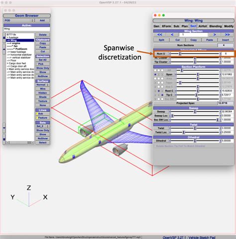 Openvsp Generated Mesh Example — Openaerostruct 2110 Documentation