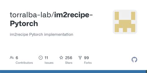 Github Torralba Labim2recipe Pytorch Im2recipe Pytorch Implementation